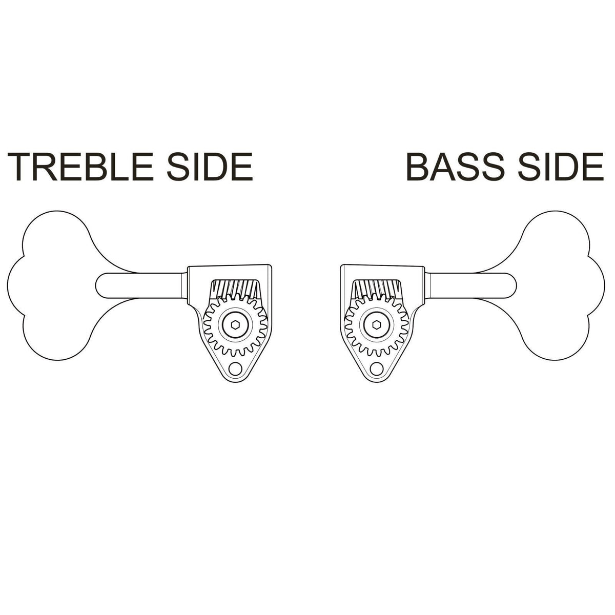 NEW (1) Gotoh GBU510C-9 Replacment Bass Machine Head TREBLE SIDE, SING – GUITAR HEY