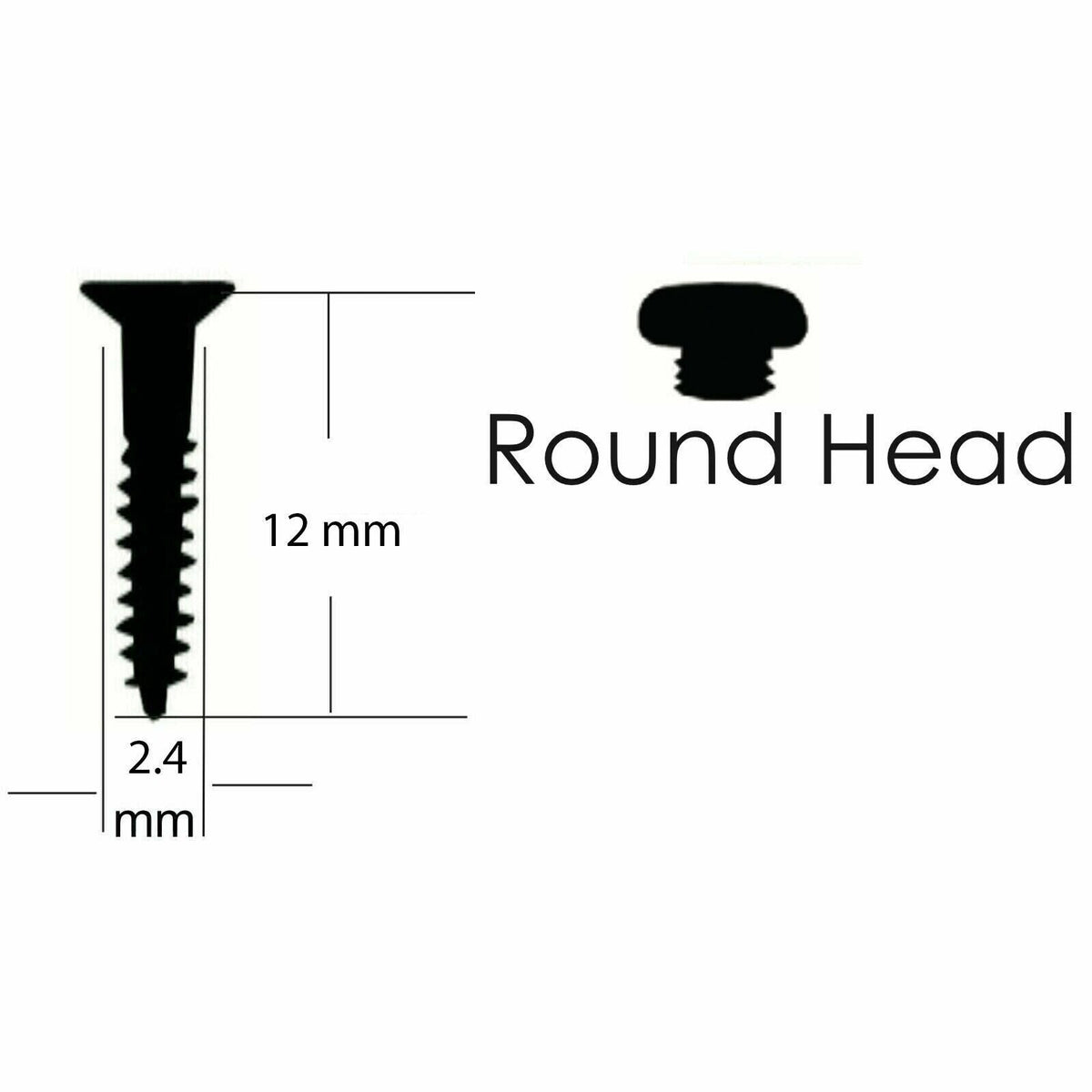 (12) Gotoh Guitar Mounting Screws for SD91 Keys 12mm Long Round Head A ...