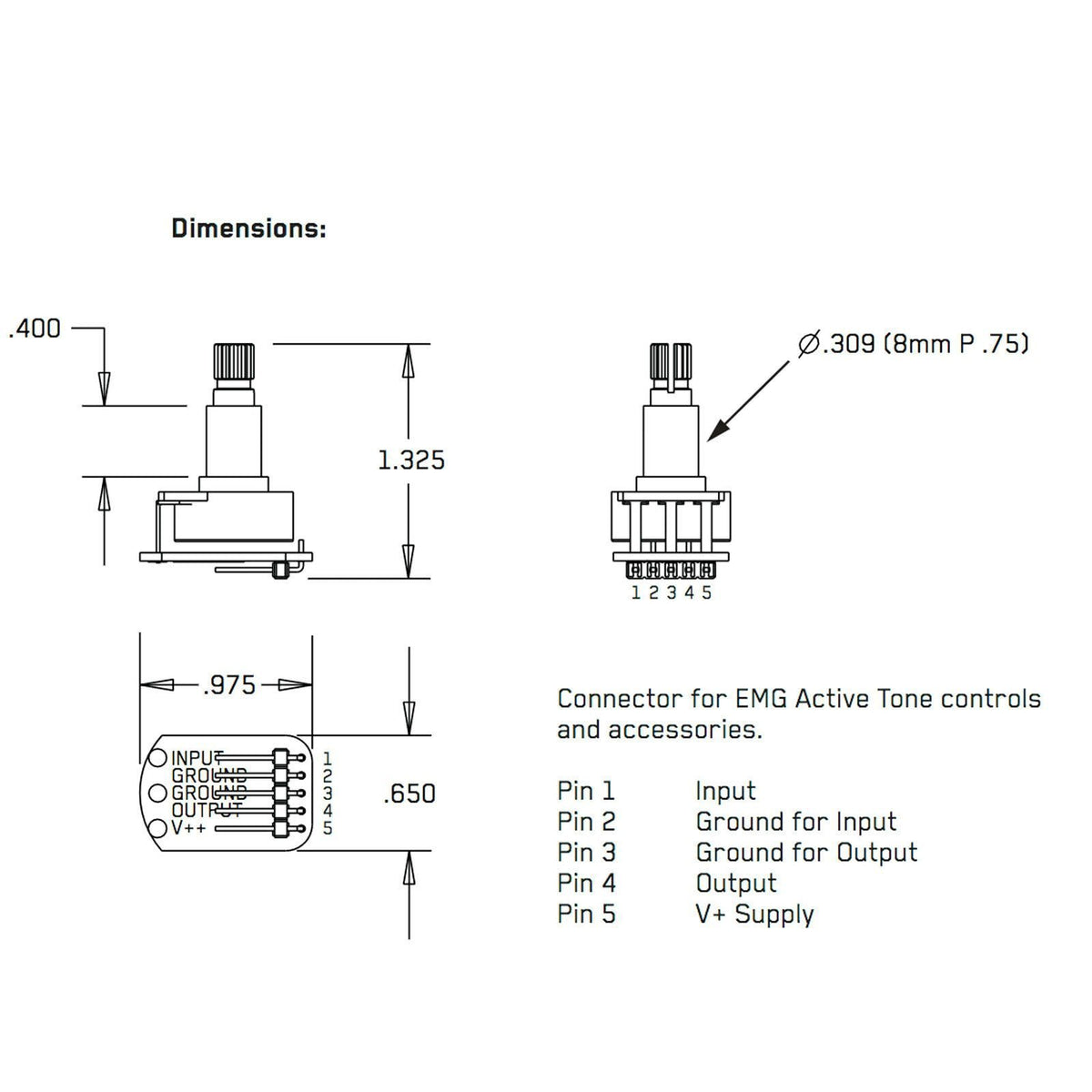 NEW EMG SPC Strat Presence/Fat Control Midrange & Volume Booster for S ...